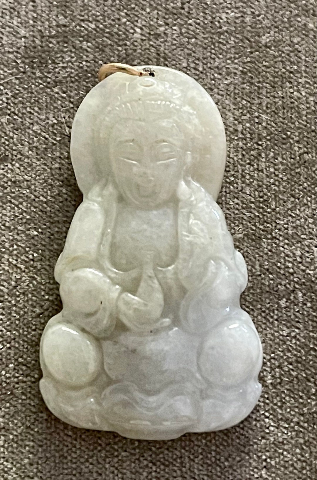 Vintage 14K White Jade Quan Yin “goddess of Compassion”pendant - Etsy