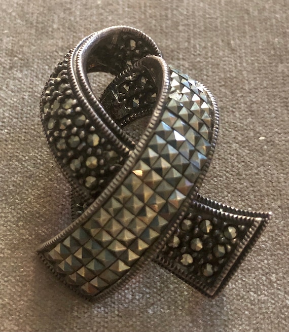 JUDITH JACK Sterling Marcasites Brooch - Gem