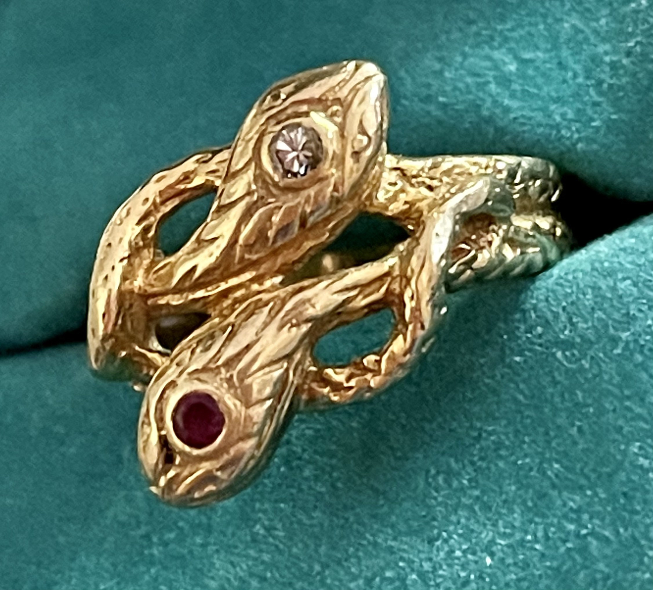 Vintage Eternal and Everlasting Symbol of Love 14K Diamond and Ruby ...
