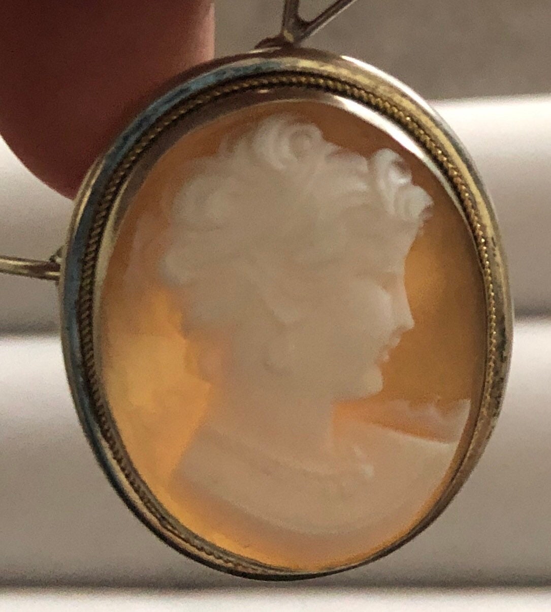 Vintage Italian Silver Shell Cameo - Etsy