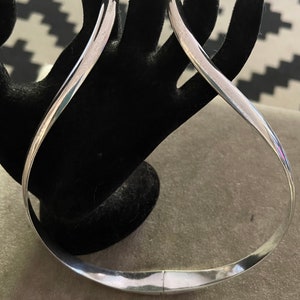 Vintage Solid Heavy Modernist Sterling Silver Hinged Torque Collarette ...