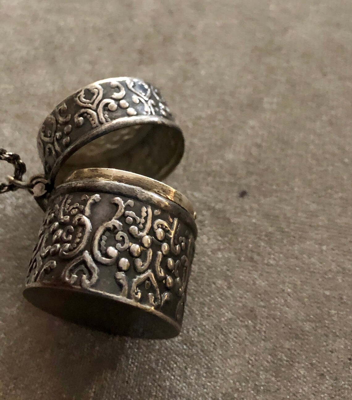 Antique 1880s Sterling Thimble Holder Pendant Necklace | Etsy