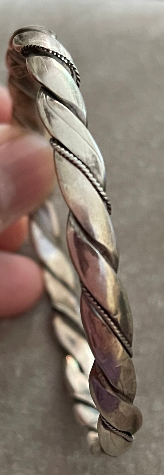 Sterling Twisted Bangle Bracelet - Gem