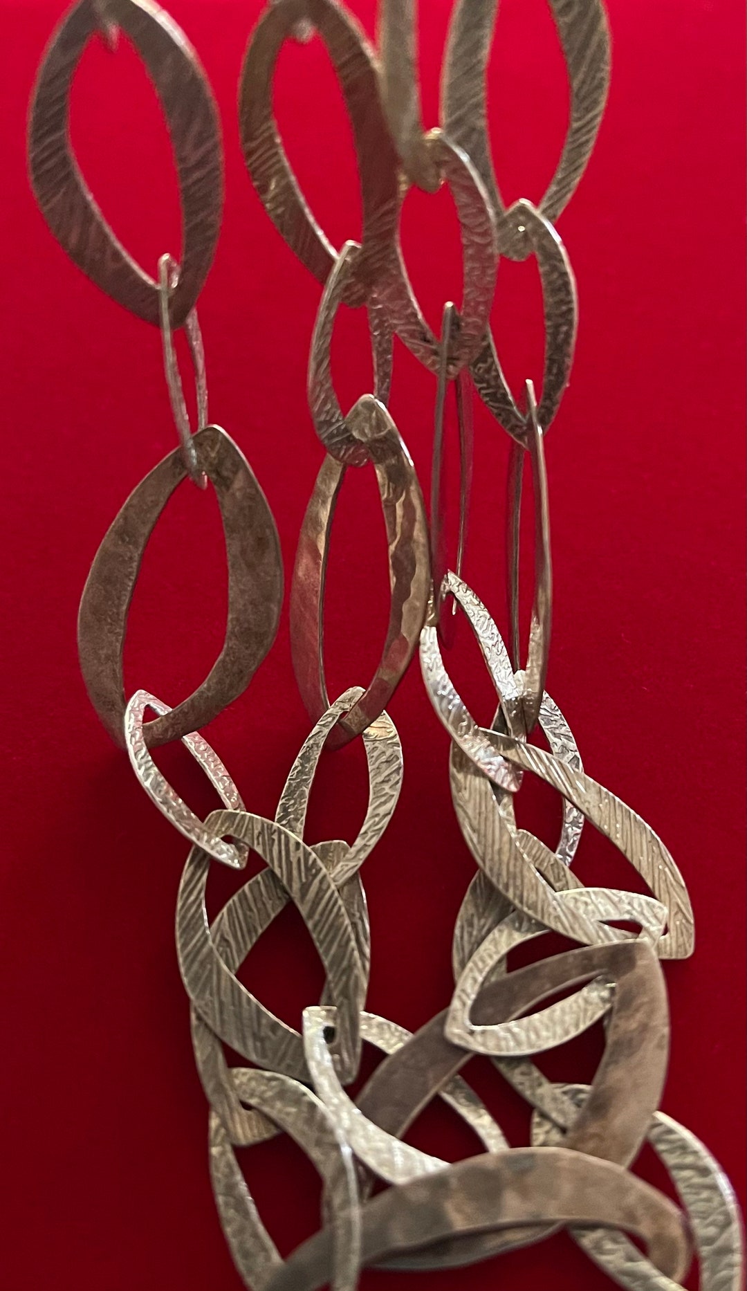 Silpada Sterling Modernist Texture Hammered Oval Necklace - Etsy