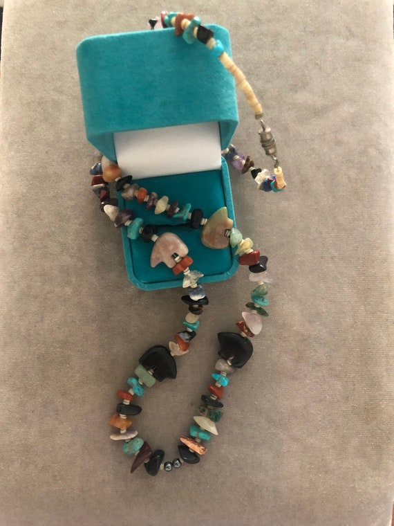Vintage Southwestern Navajo Multi-Semi-Precious Stone… - Gem Vintage Southwestern Navajo Multi-Semi-Precious Stone… - Gem