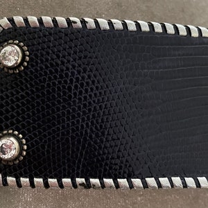 Biker Jerry Van Amburg Leathers CZ Blue Snake Skin Bracelet - Etsy