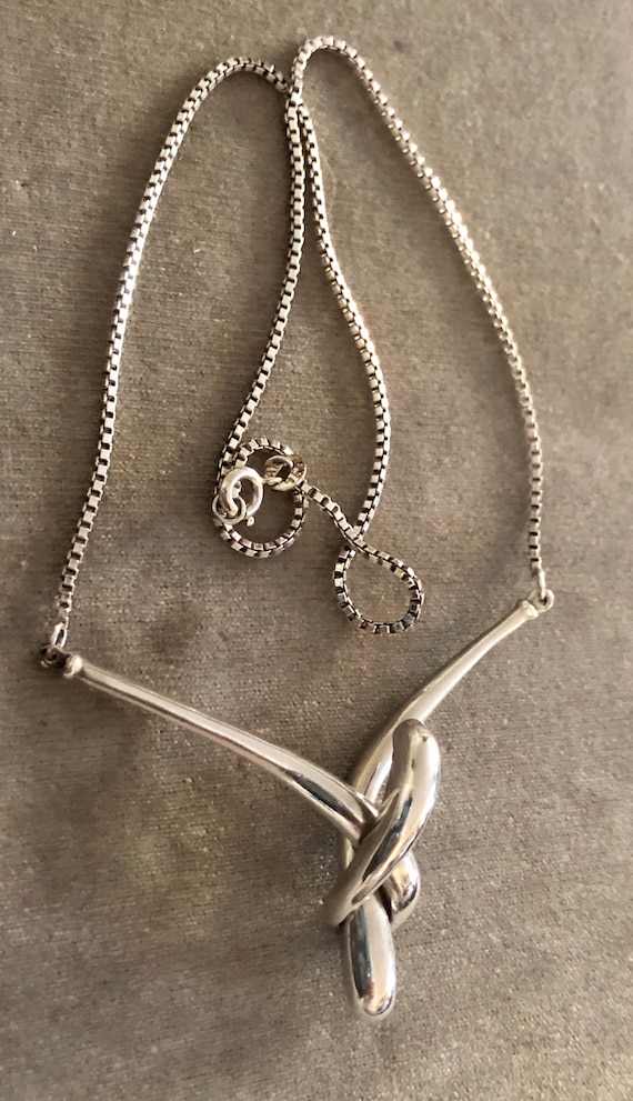 Sterling Abstract Art Pendant Necklace - Gem