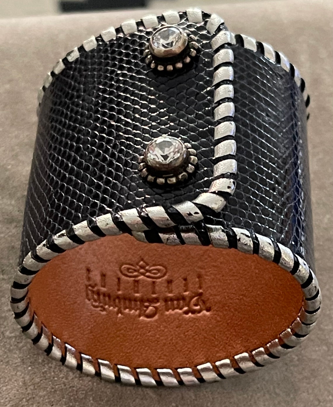 Biker Jerry Van Amburg Leathers CZ Blue Snake Skin Bracelet - Etsy