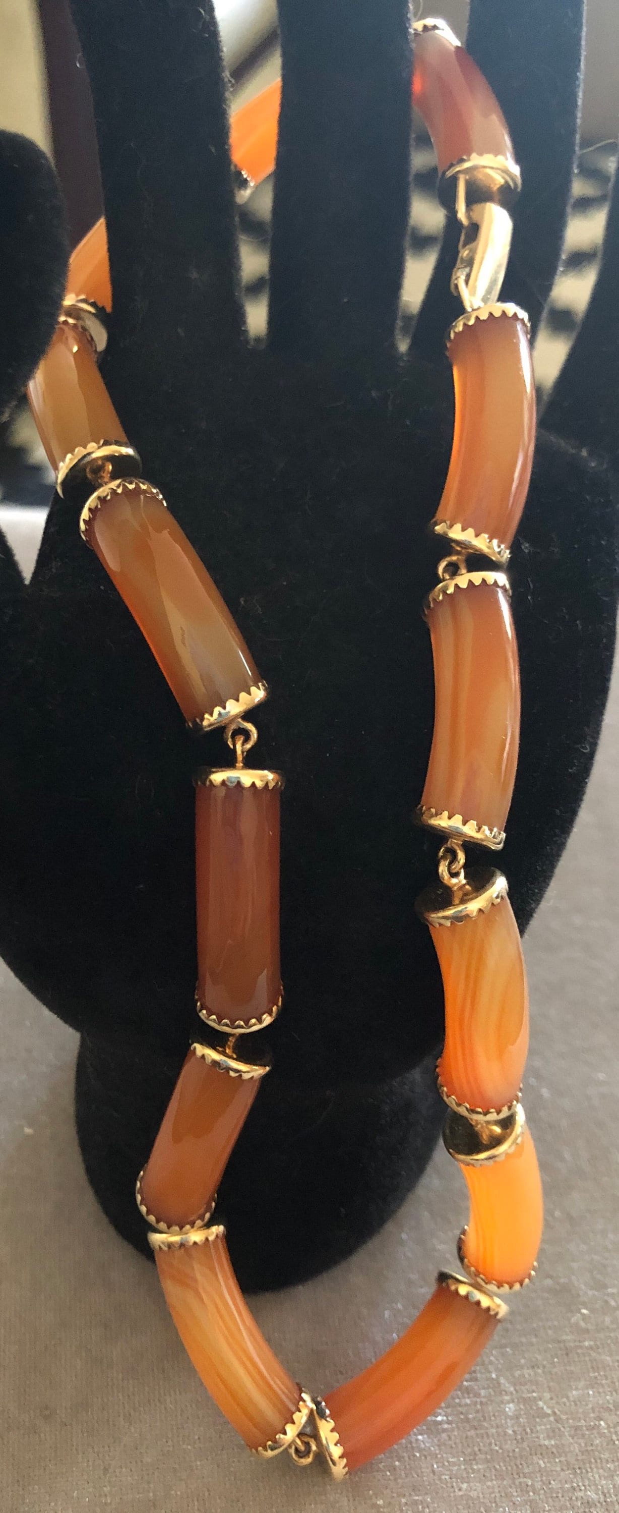 Rare Ming's Hawaii 14K Orange Agate Choker Style Necklace - Etsy