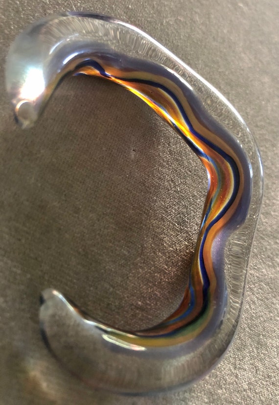 Artisan Crafted Art Glass Cuff Bracelet - Gem