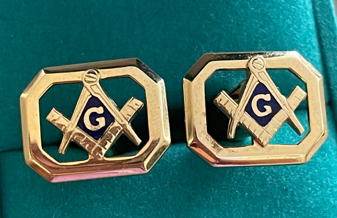Vintage Masonic Freemason Gold-tone Costume Cufflinks - Etsy
