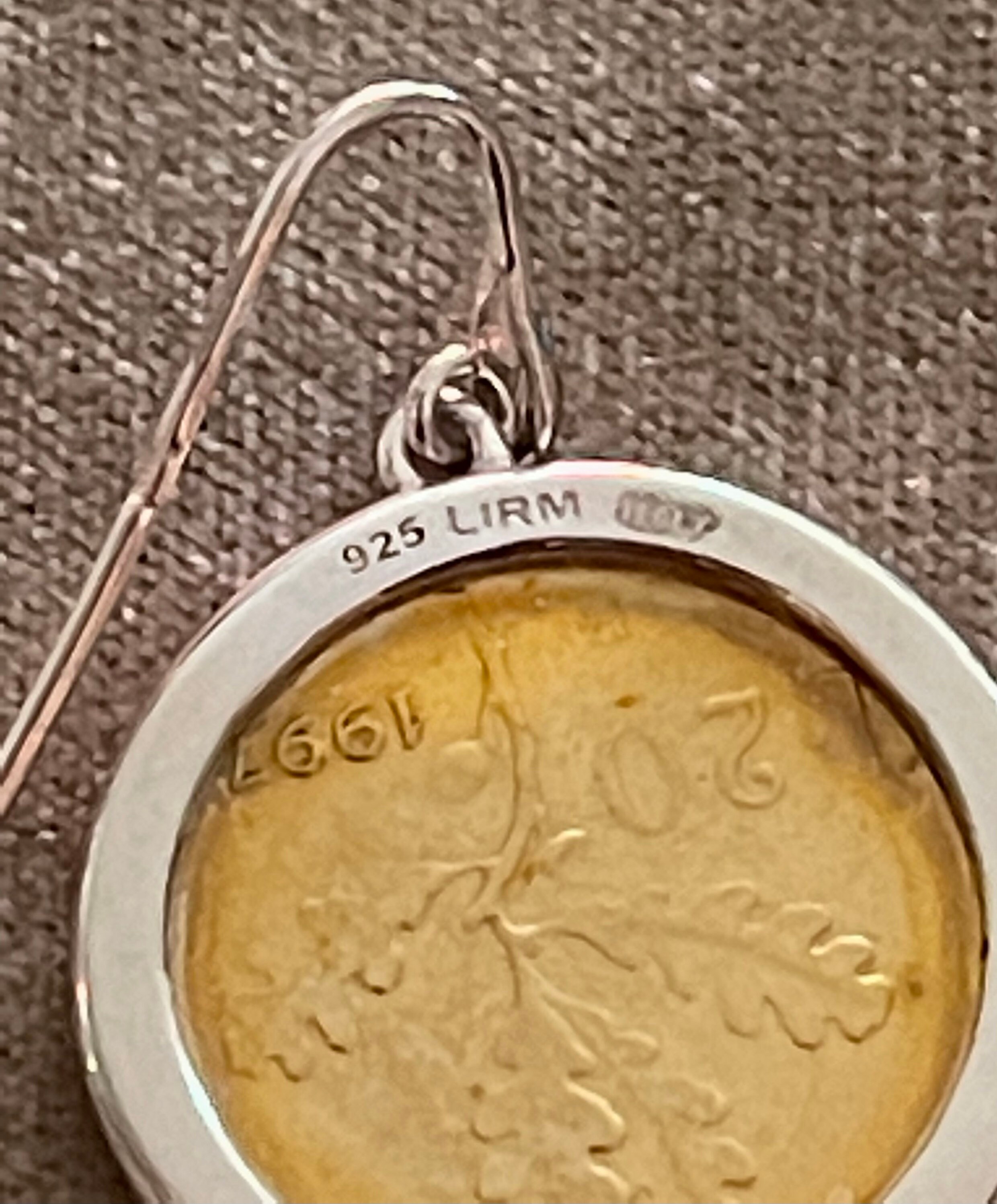 LIRM 1997 Sterling Italiana Republica 20 Lira Drop Earrings | Etsy