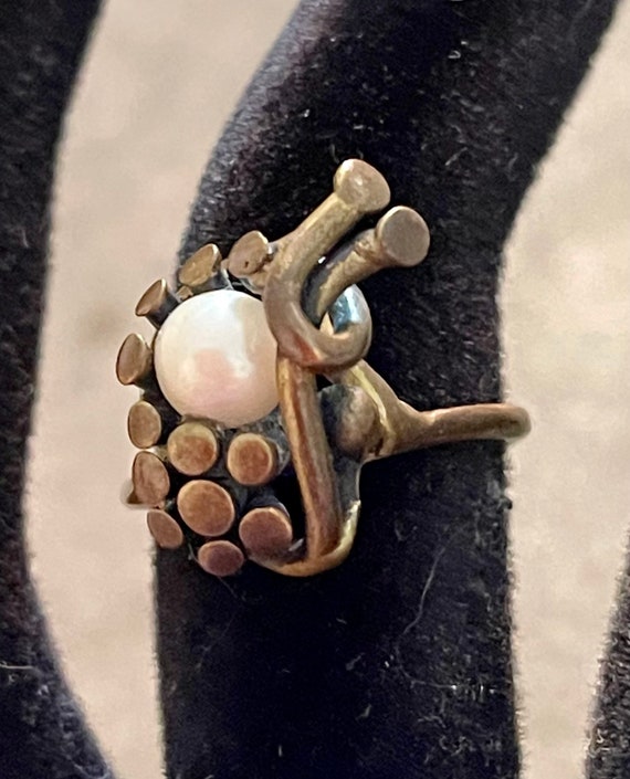 Mid Century Jack Boyd Brutalist Genuine Pearl and Bra… - Gem