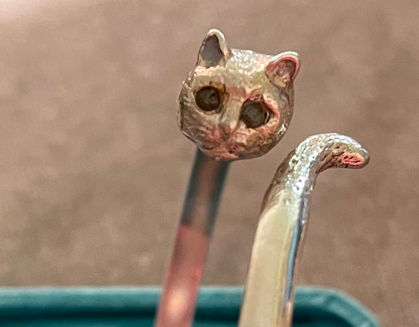 Sterling Glass Eyed Cat Bypass Bangle Bracelet. - Etsy