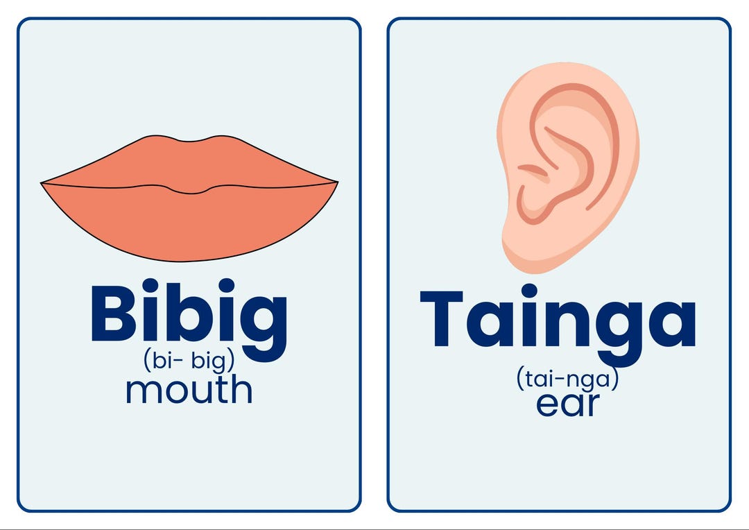 Tagalog Body Parts Flashcards Printable/ Filipino Preschool Learning ...