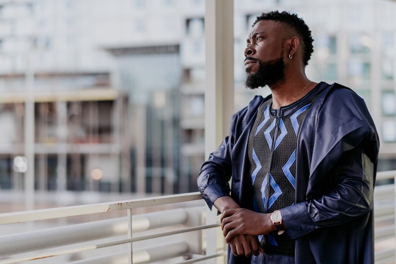 African Agbada Set, Matching Shirt, Agbada Vest, and Pant. African Men ...