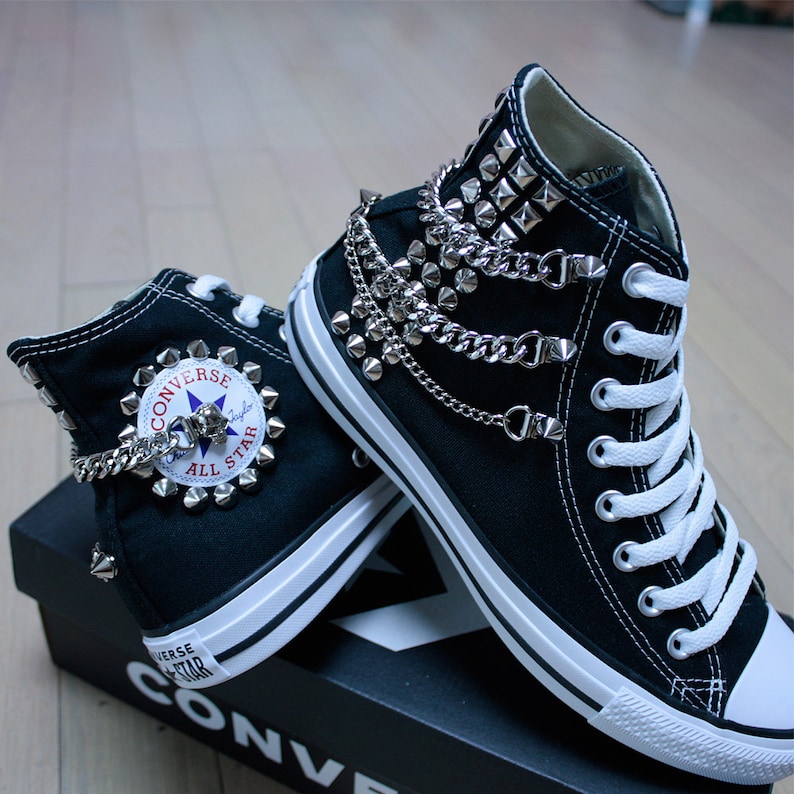 Genuine CONVERSE Black With Skull & Chains All-star Chuck Taylor ...