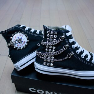 Genuine CONVERSE Black With Skull & Chains Ver.2 All-star | Etsy