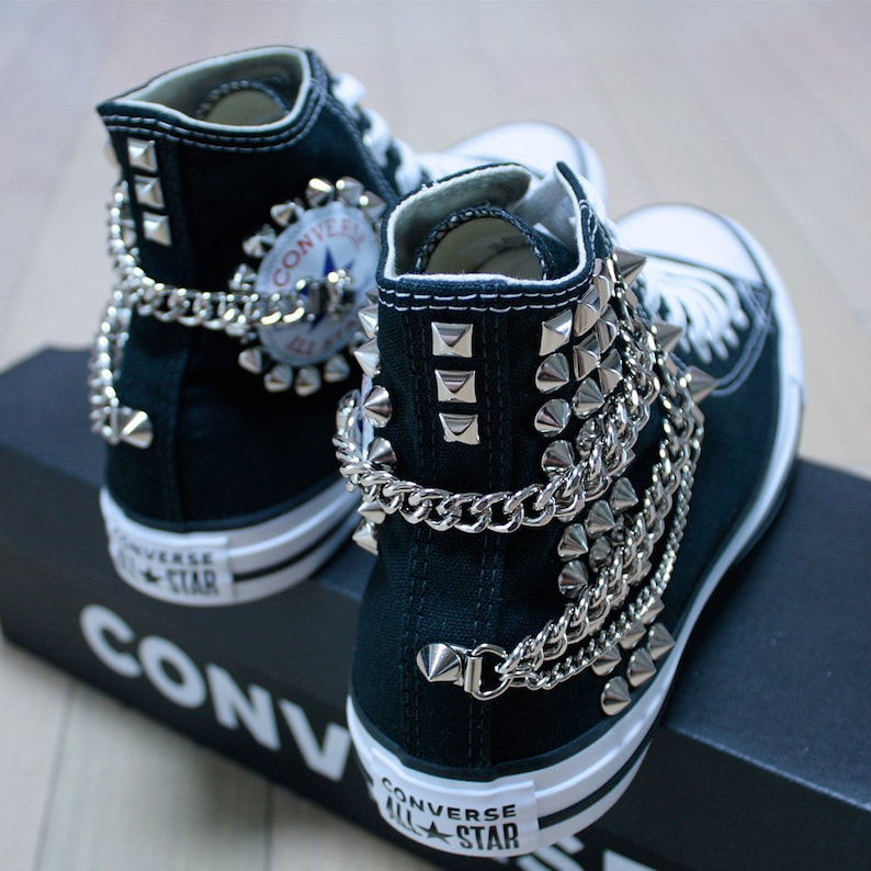 Genuine CONVERSE Black With Skull & Chains All-star Chuck Taylor ...