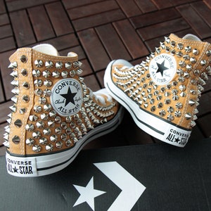 Genuine CONVERSE Burnt Honey With Studs All-star Chuck Taylor Sneakers ...