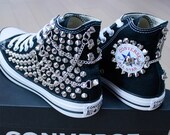 Genuine CONVERSE Black With Skull & Chains All-star Chuck - Etsy
