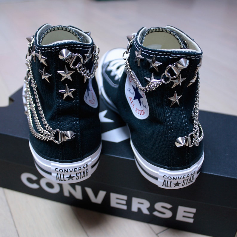 Genuine CONVERSE Black With Star & Chains All-star Chuck Taylor ...