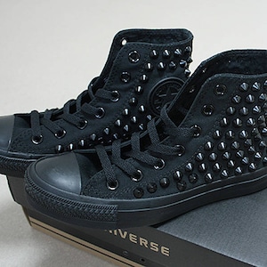 Genuine CONVERSE Monocrome-black With Black Studs All-star Chuck Taylor ...