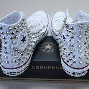 Genuine CONVERSE White With Studs All-star Chuck Taylor Sneakers Shoes ...