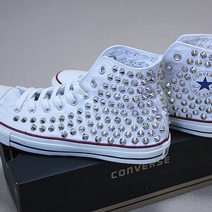 Genuine CONVERSE White With Studs All-star Chuck Taylor Sneakers Shoes ...