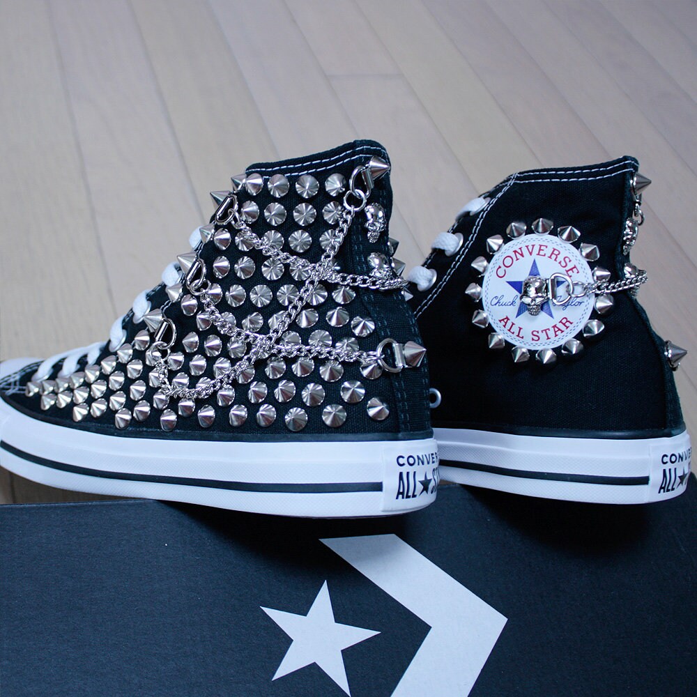 Genuine CONVERSE Black With Skull & Chains All-star Chuck Taylor ...