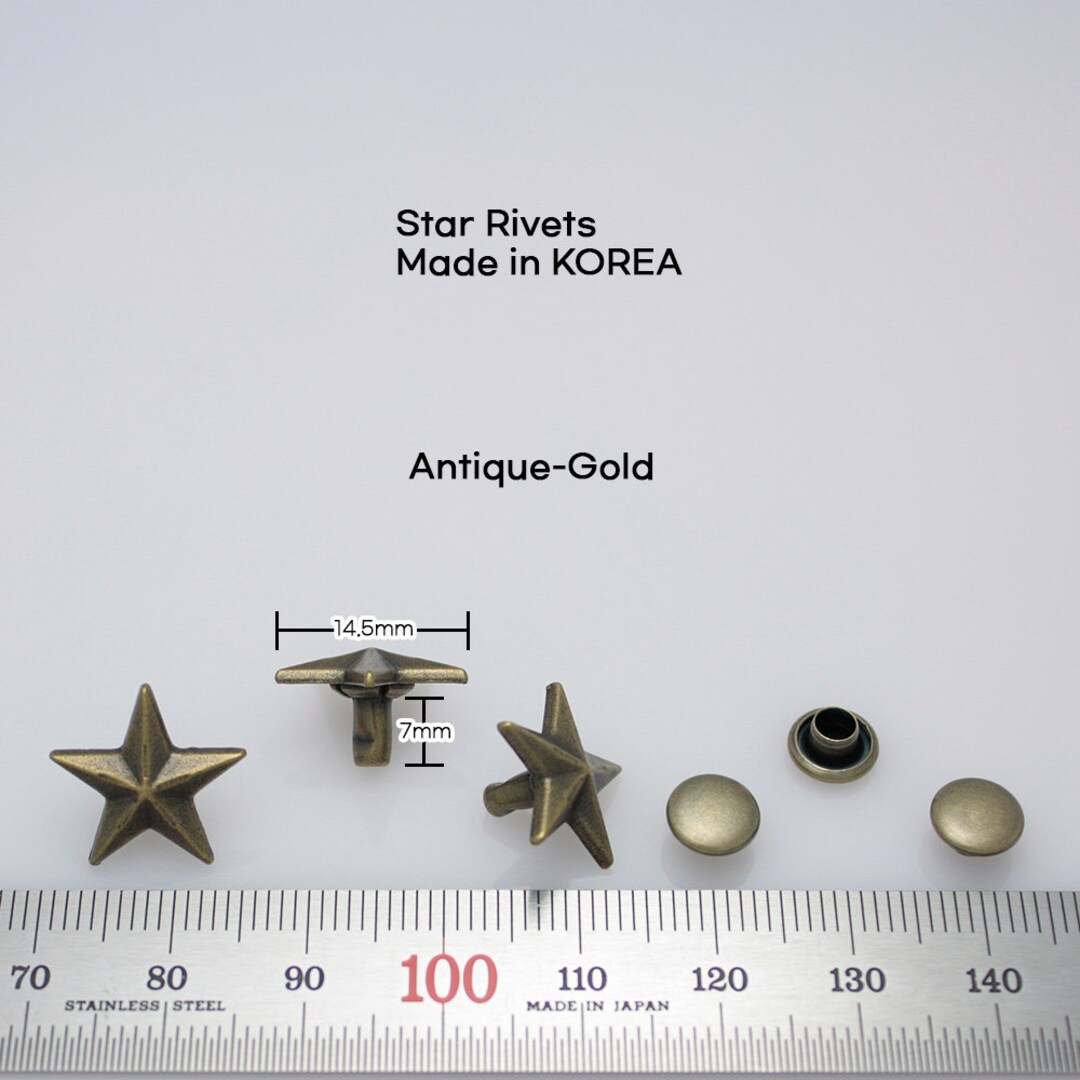 200pcs Rivets Star Antique-gold 14.5 X 7mm DIY Punk Rock - Etsy