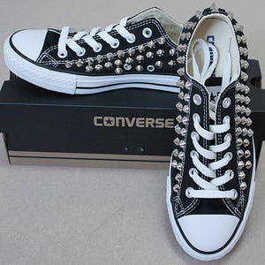 Genuine CONVERSE All-star Black Low-top Studed Sneakers Shoes High ...