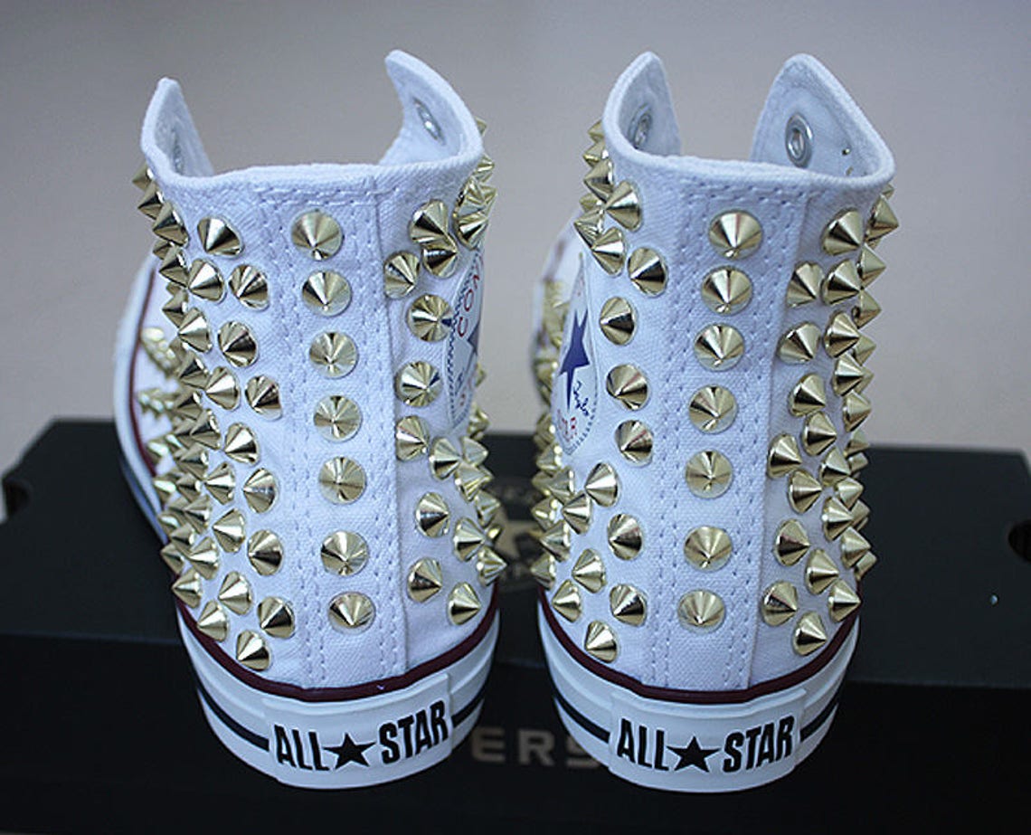 Genuine CONVERSE White With Studs All-star Chuck Taylor | Etsy