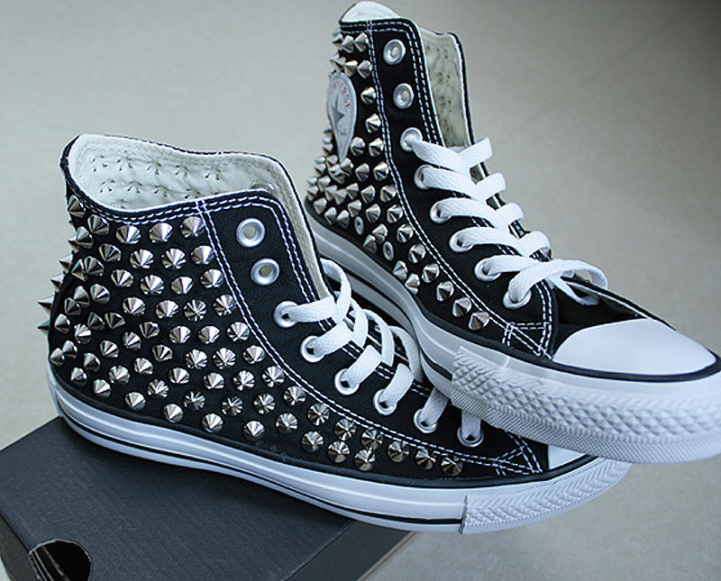 Genuine CONVERSE Black With Studs All-star Chuck Taylor - Etsy Canada