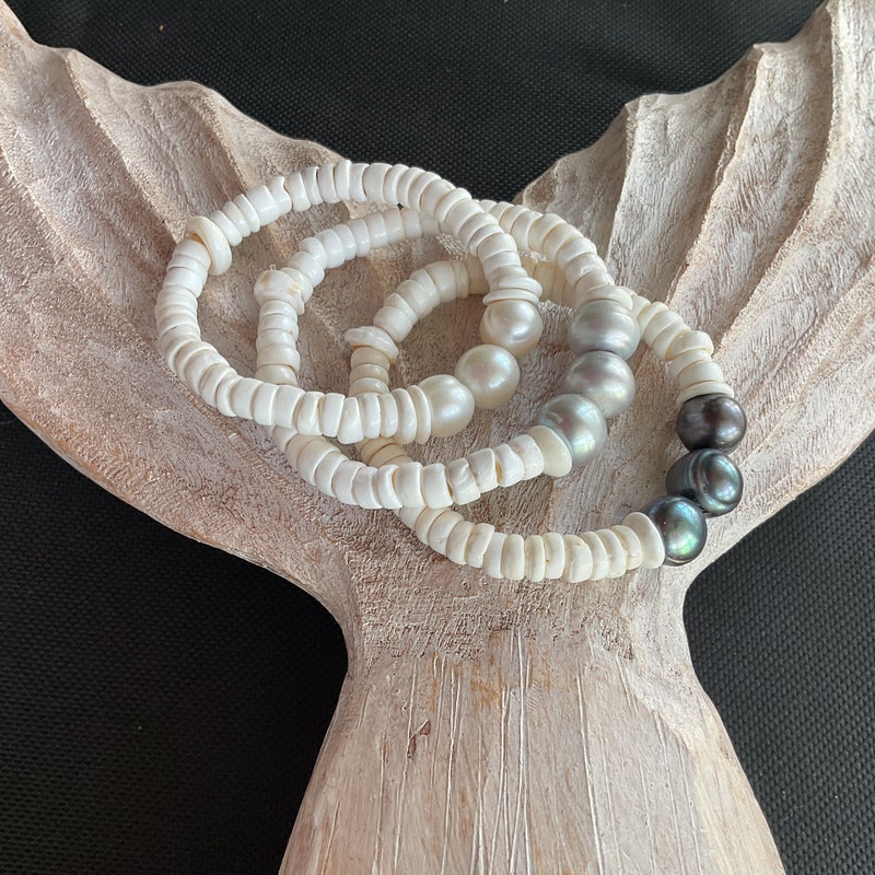 Shell Bead Bracelet - Etsy