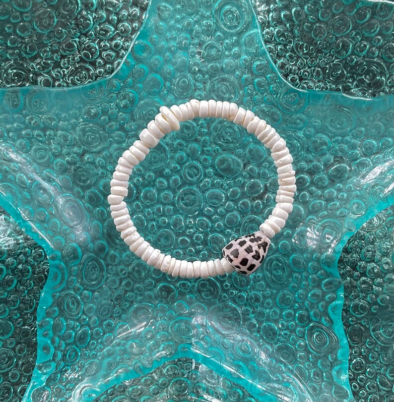 Puka Shell Bracelet With Hawaiian Cone Shell - Etsy