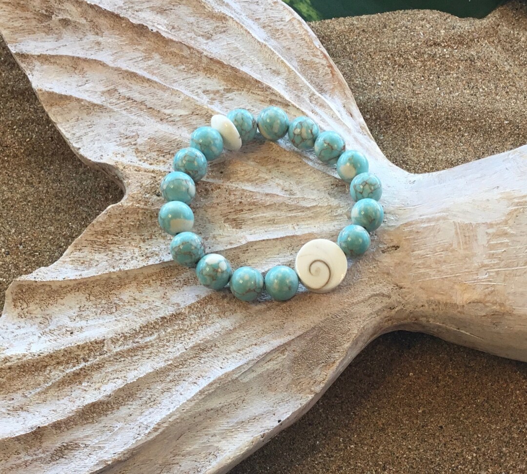 Made in Maui Turquoise & Shiva Eye Shell,puka Shell Closre - Etsy
