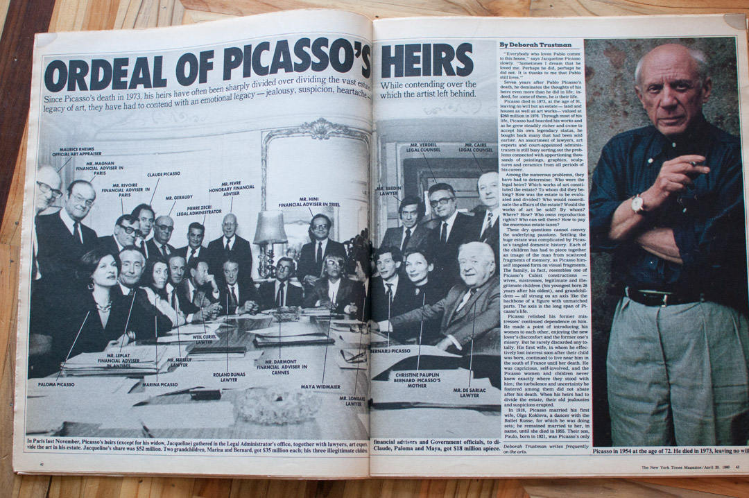 The New York Times Magazine : Battle Over Picasso's - Etsy