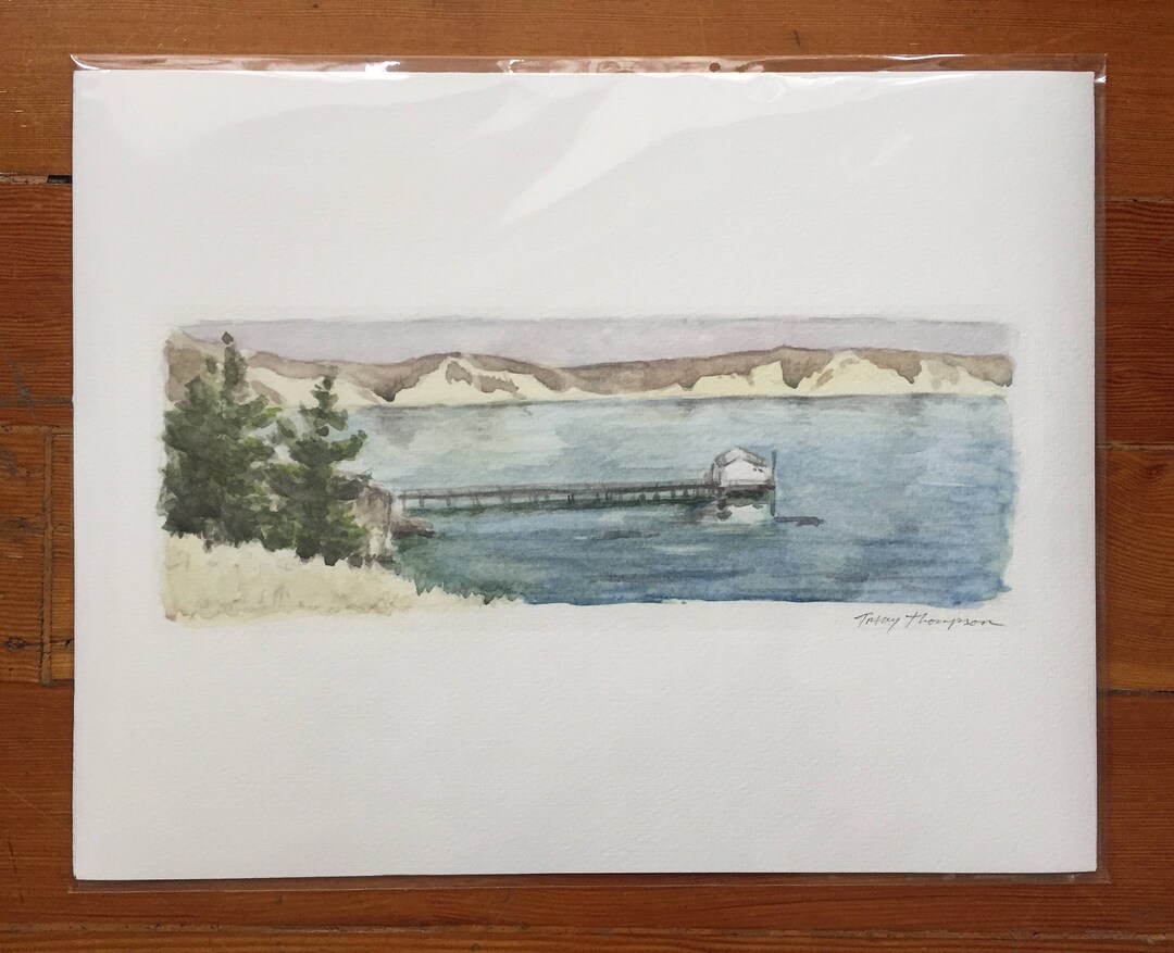 Point Reyes Fishing Dock Acuarela Giclée Print - Etsy España