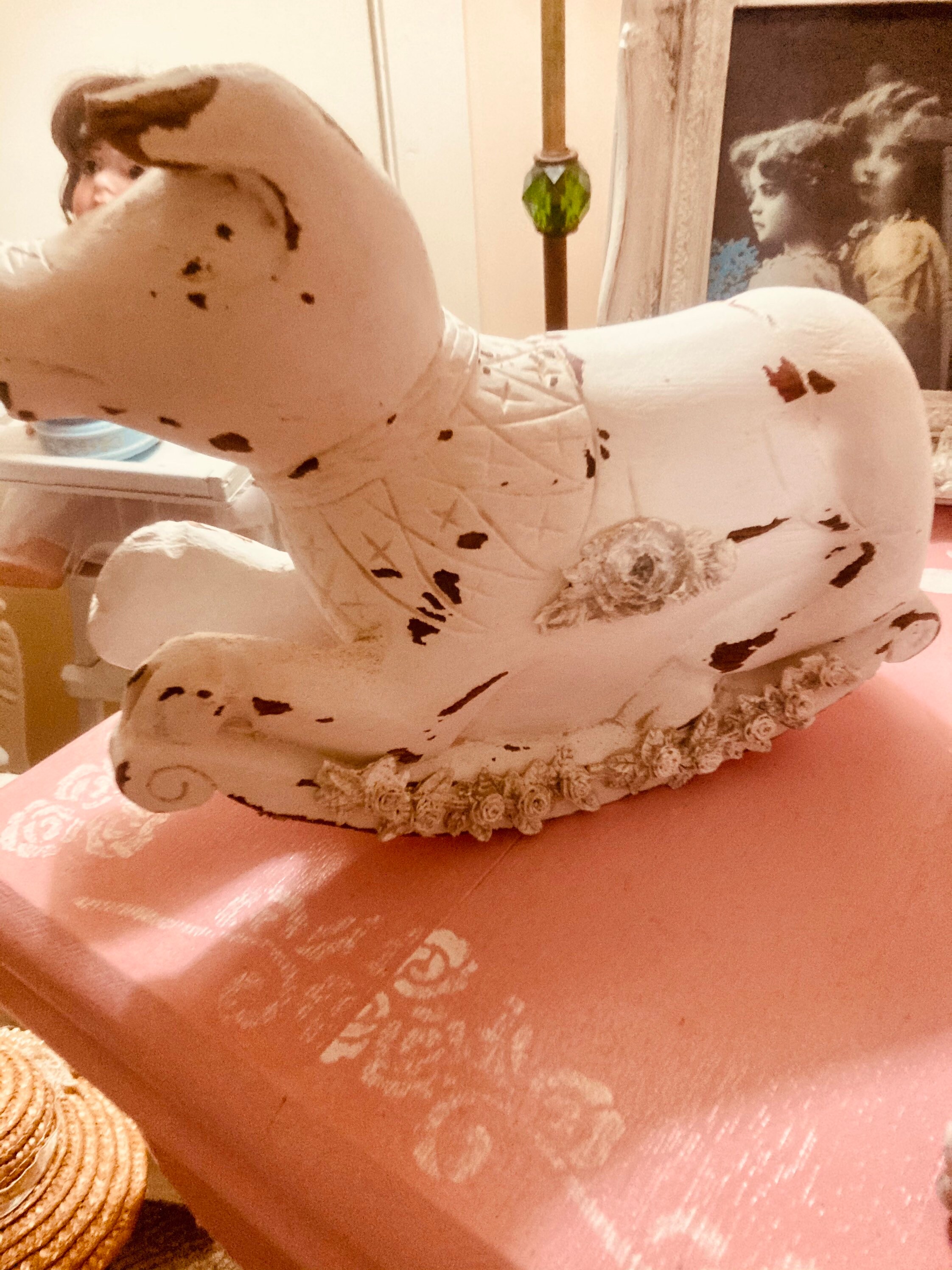 Antique shabby chic rocking pig | Etsy