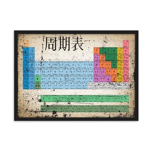 Japan Japanese Periodic Table of the Elements Vintage Chart - Etsy