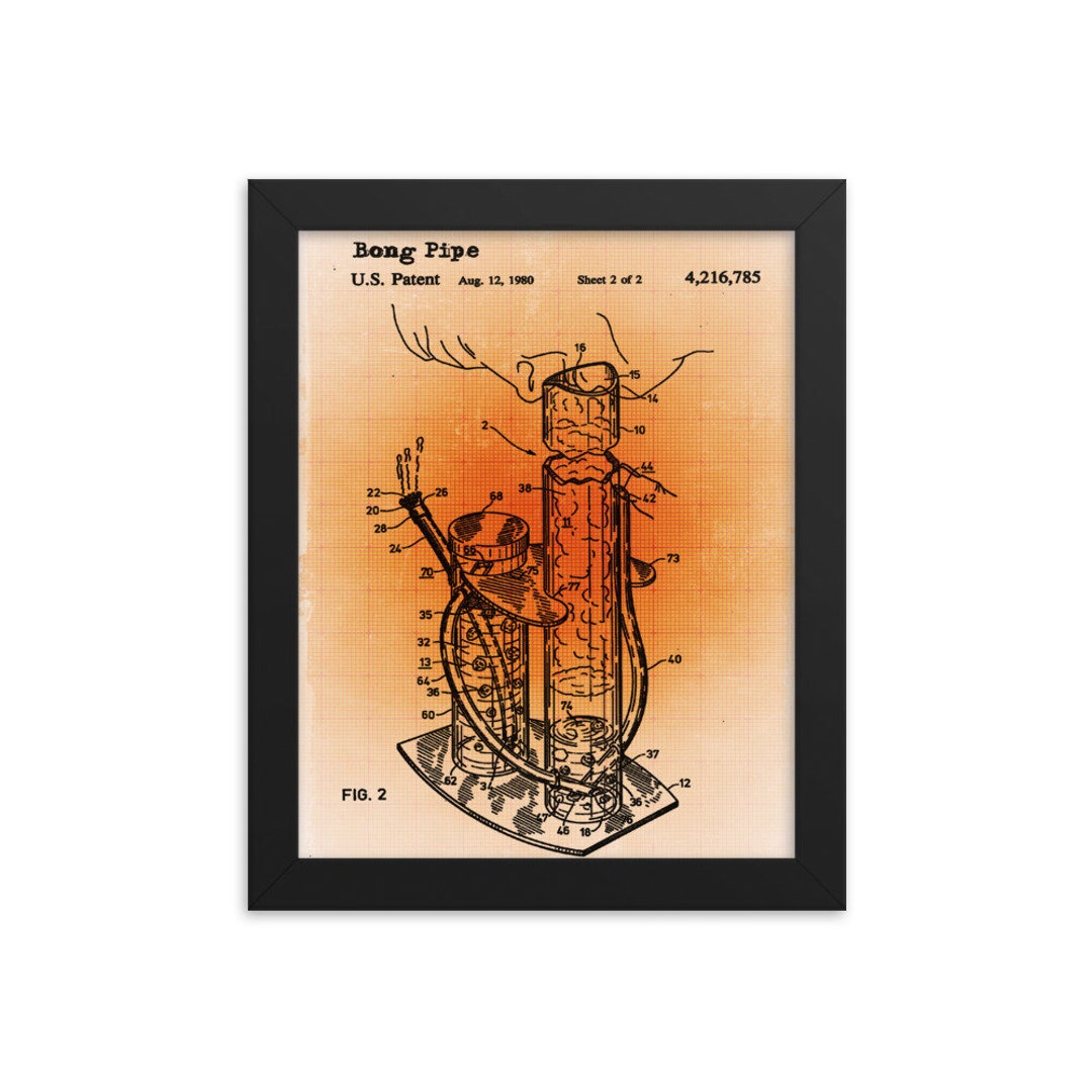 Bong Patent Blueprint Drawings Sepia Enhanced Matte Paper - Etsy