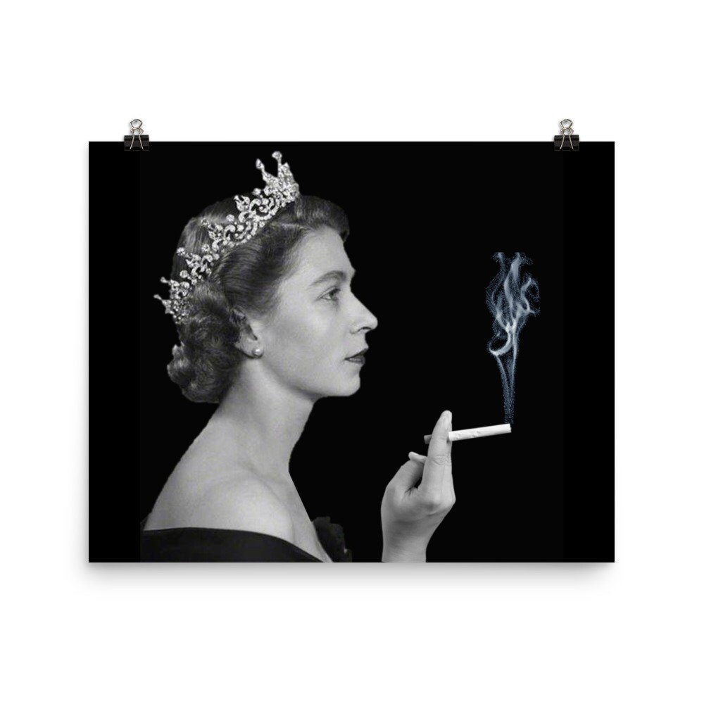Queen Elizabeth Smoking Poster - Etsy