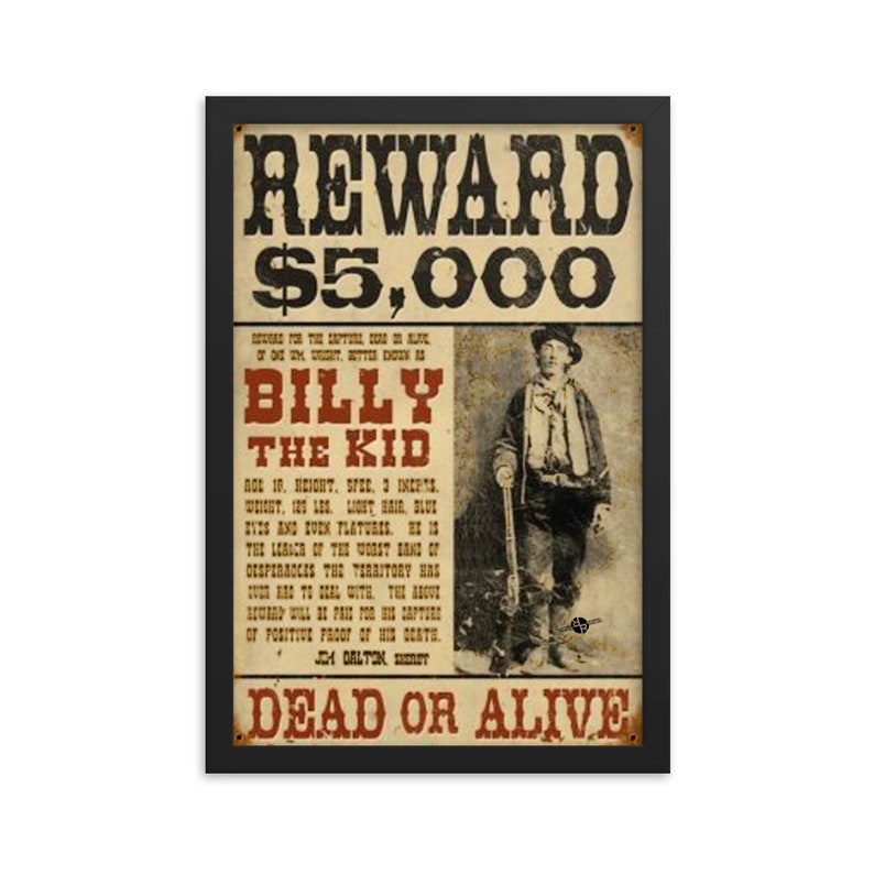 Billy the Kid Mug Shot Wanted Poster Mugshot West Cowboy - Etsy Canada