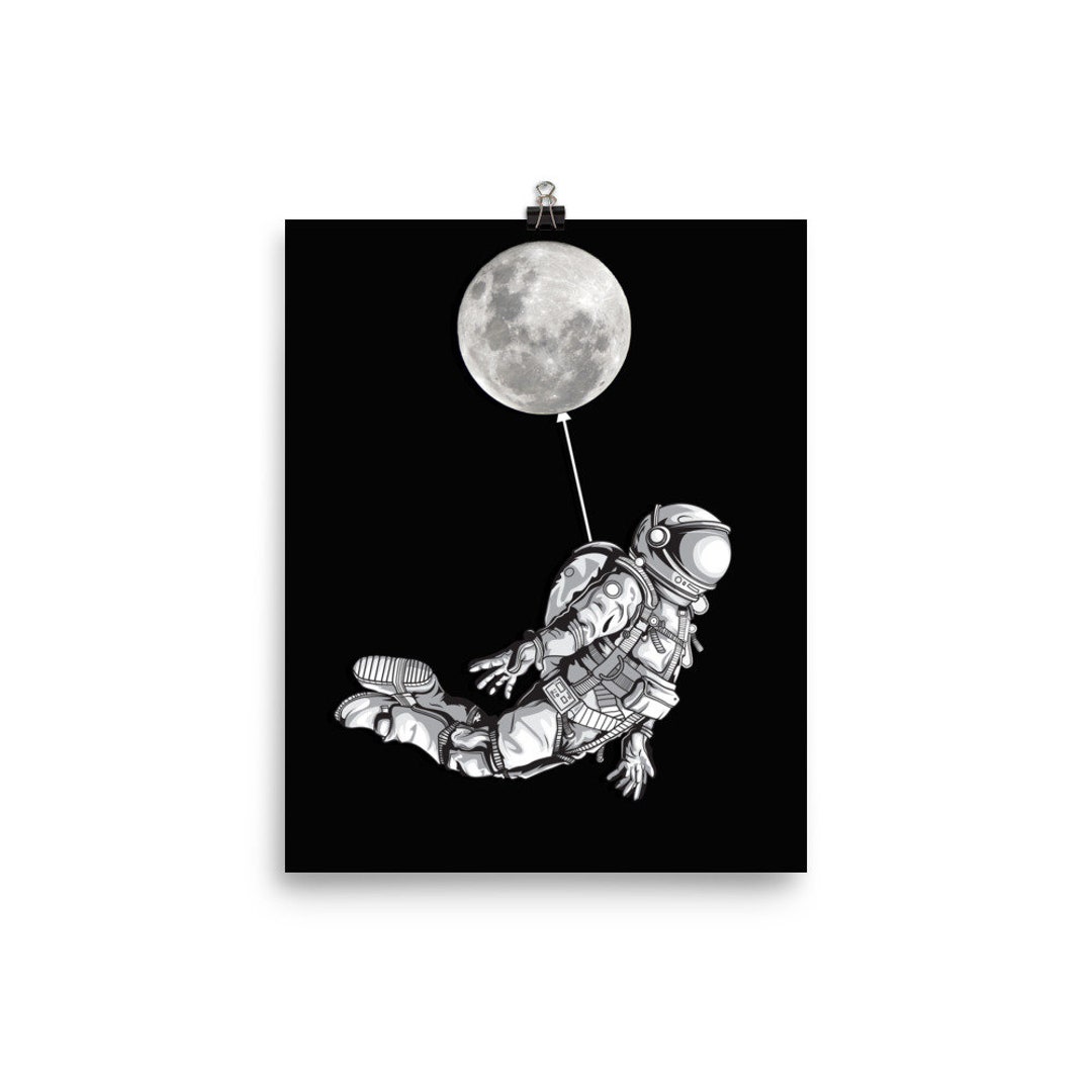 Space Travel Astronaut Universe Moon Poster - Etsy
