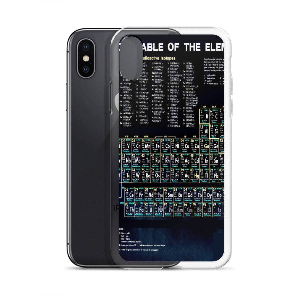 Nerd Geek Periodic Table of the Elements Vintage Chart Black iPhone ...