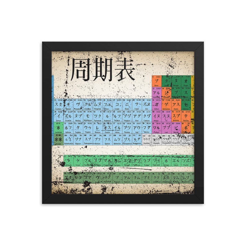 Japan Japanese Periodic Table of the Elements Vintage Chart - Etsy