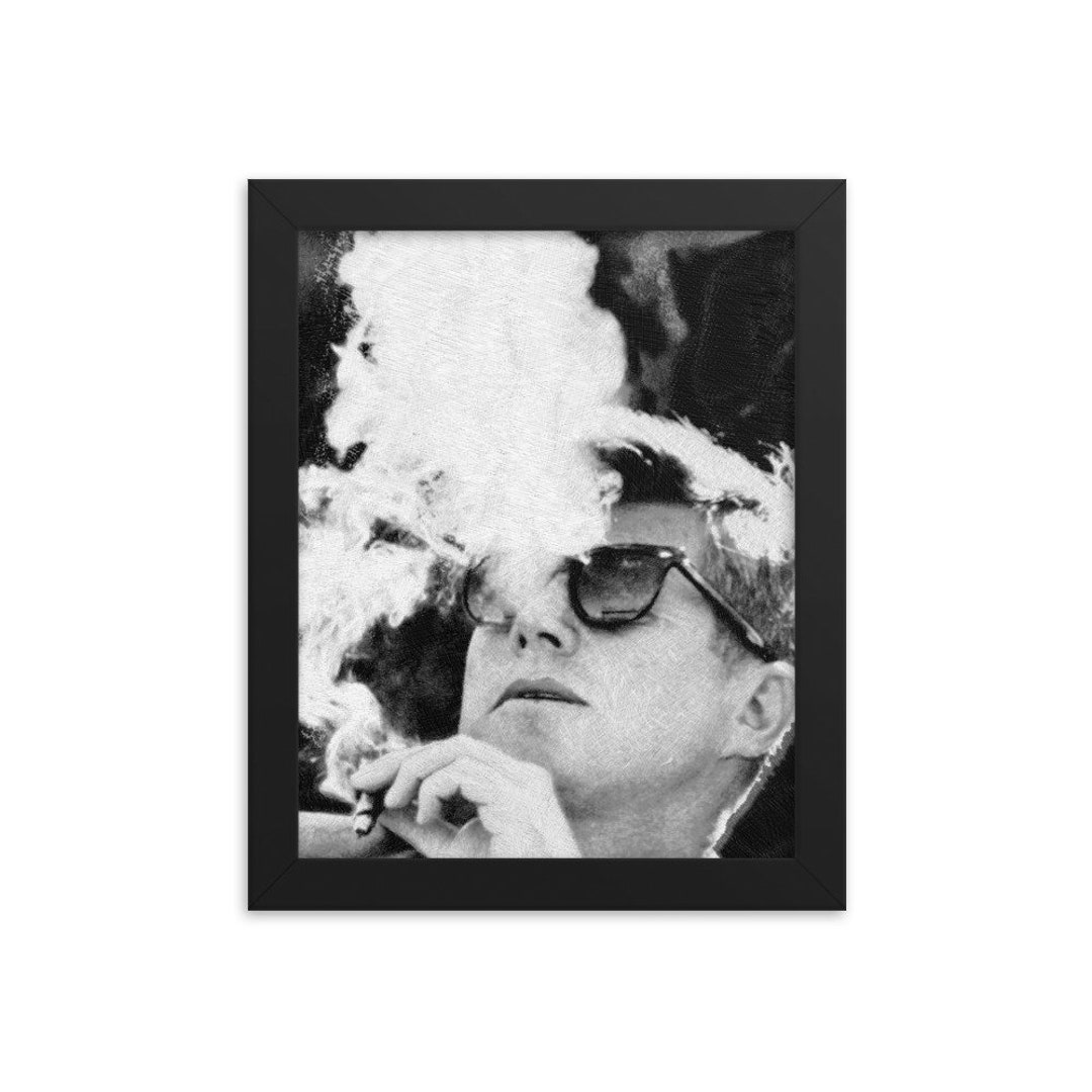 JFK Cigar and Sunglasses Cool President Photo Framed Poster - Etsy