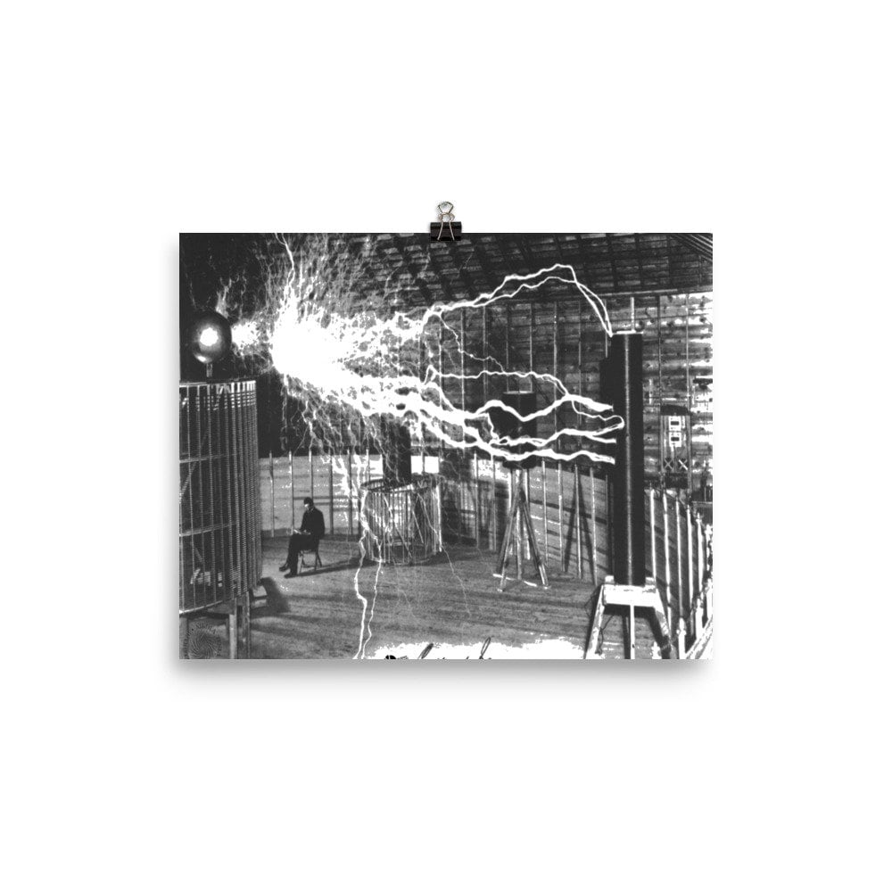 Nikola Tesla Sitting in His Experimental Station Reimagined Tesla Coil ...