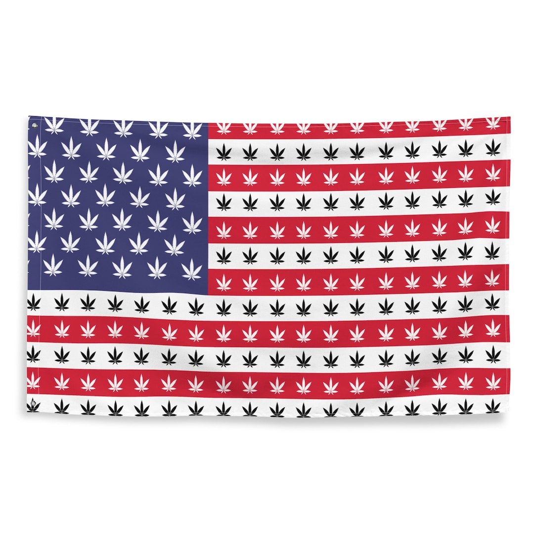 American Flag Weed Cannabis Marijuana 420 Stoner Gift Color 2 Flag - Etsy